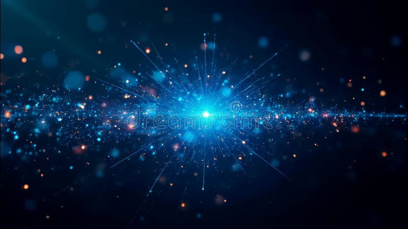 Exploding Cosmic Light Burst with Radiant Blue, Orange, and Red ...