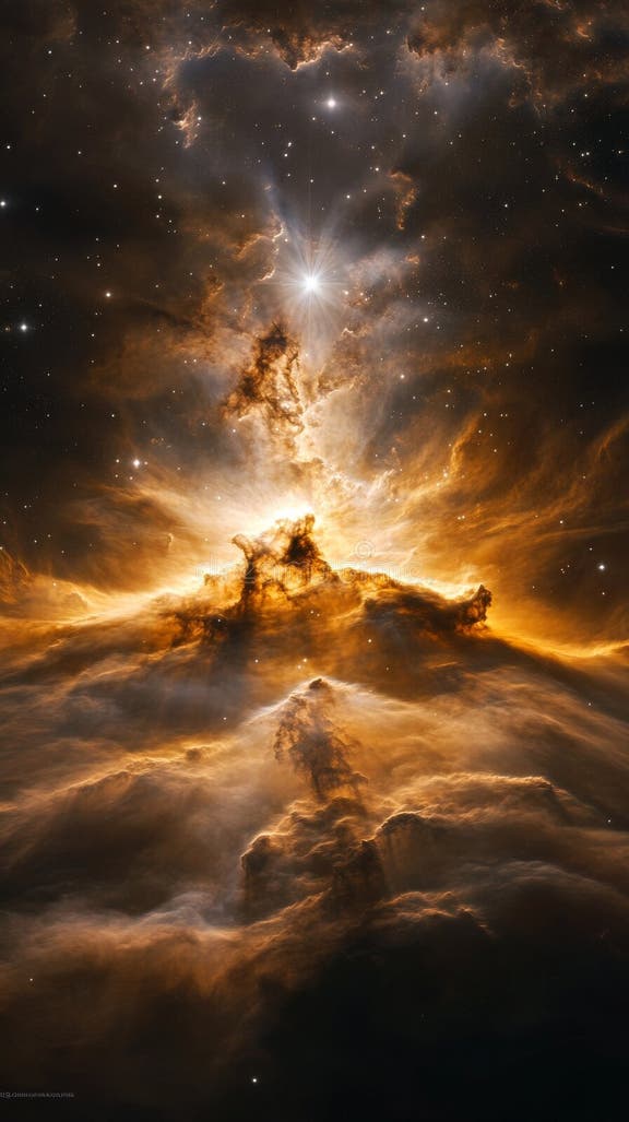 Exploding Cosmic Nebula with Radiant Light Beams in Deep Space Stock ...