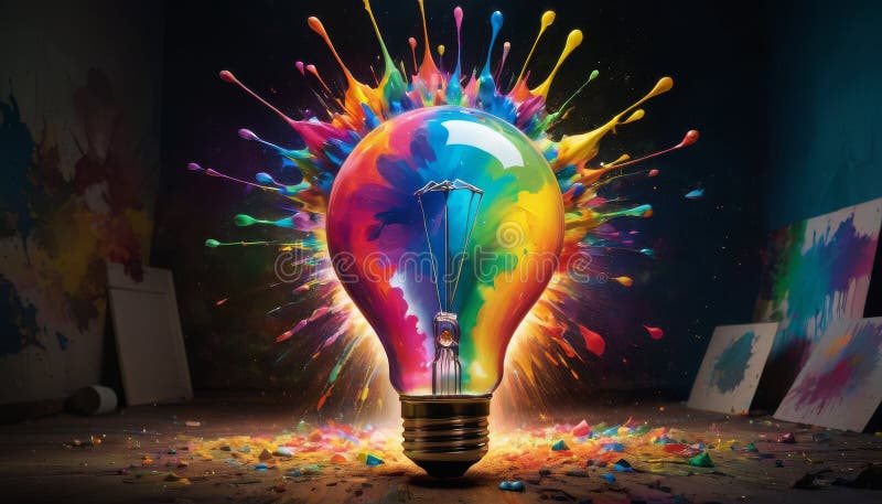 Exploding Creativity Light Bulb Stock Photo - Image of creativity, idea ...