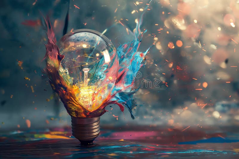 Exploding Creativity Light Bulb Stock Photo - Image of explosion, idea ...