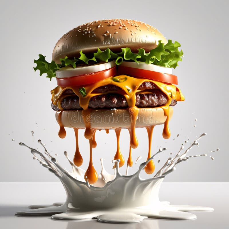 Hyper-Realistic Gourmet Cheeseburger Stock Photo - Image of gourmet ...