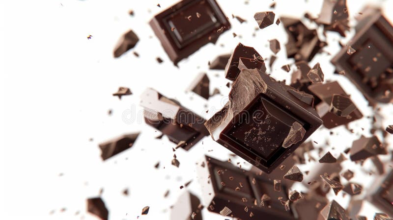 Exploding Dark Chocolate Generative AI Stock Image - Image of bonbon ...