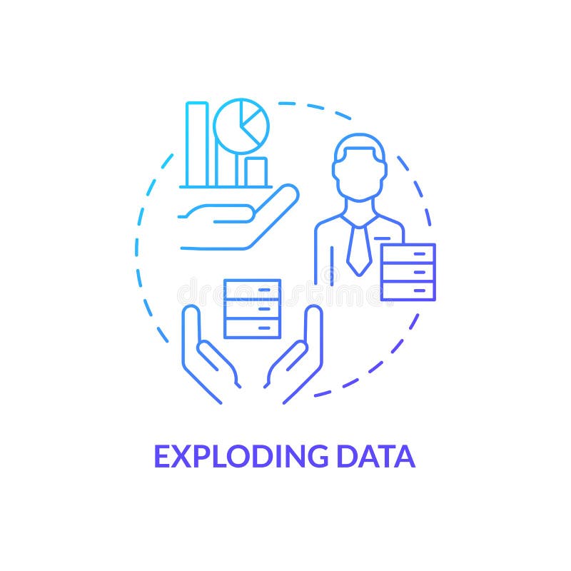 Exploding Data Blue Gradient Concept Icon Stock Vector - Illustration ...