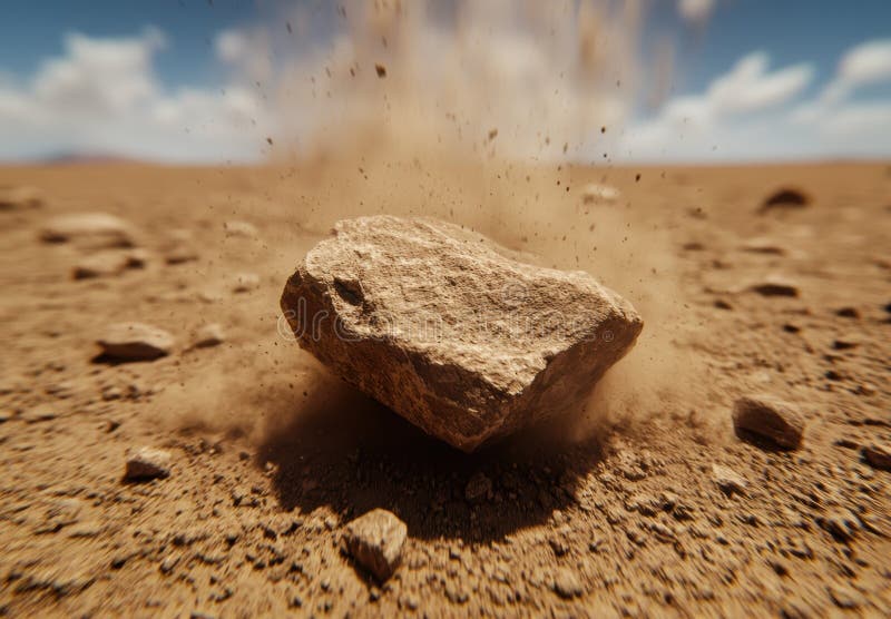 Exploding desert rock stock illustration. Illustration of weathering ...