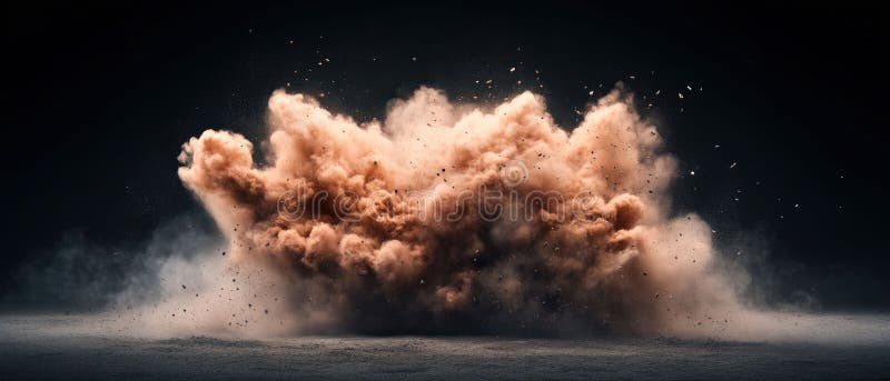 Exploding Dirt Cloud. Generative Ai Stock Illustration - Illustration ...