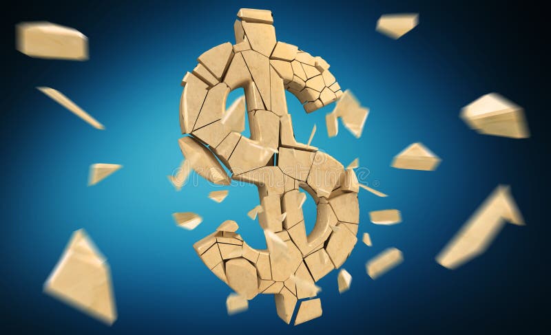 Exploding Dollar Currency 3D Rendering Stock Illustration ...
