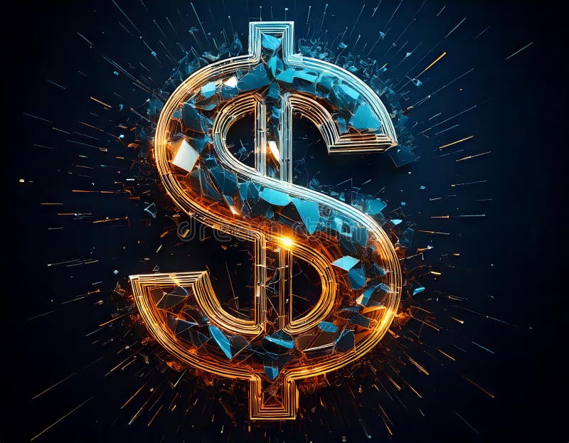 Exploding Dollar Sign Showing Financial Crisis and Inflation Stock ...
