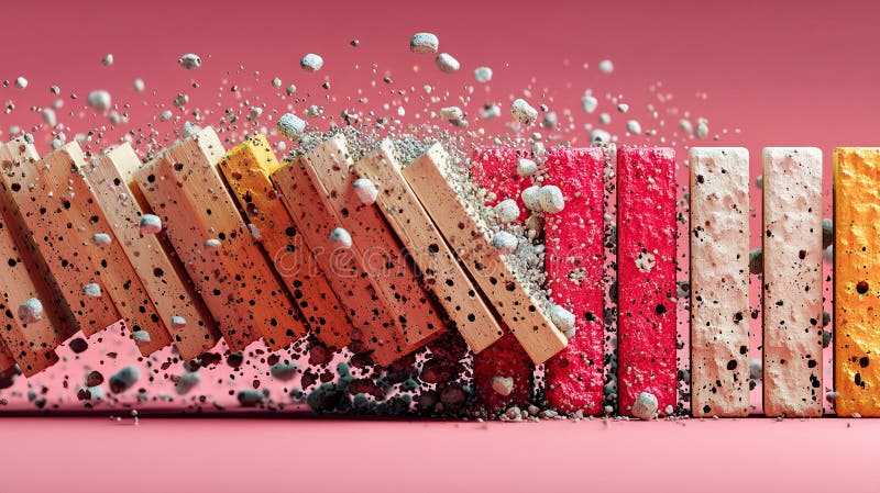 Exploding Domino Effect As Economic Crash Metaphor Stock Image - Image ...