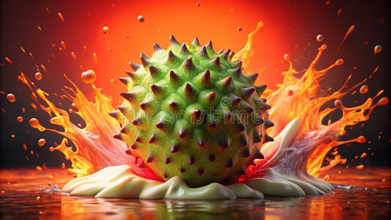 Exploding Durian Fruit. a Colorful Burst of Flavor and Texture Stock ...