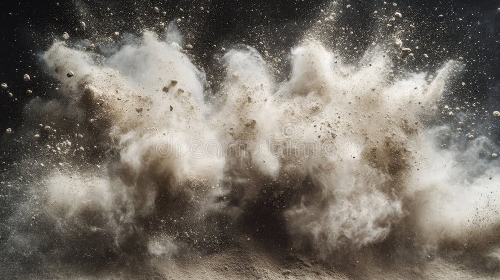 Exploding Dust Cloud Brown and White Particles Stock Illustration ...