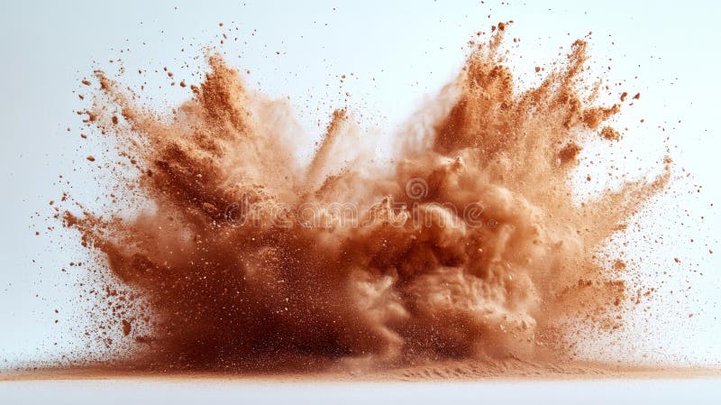 Exploding Dust Cloud on White Background Generative AI Stock ...
