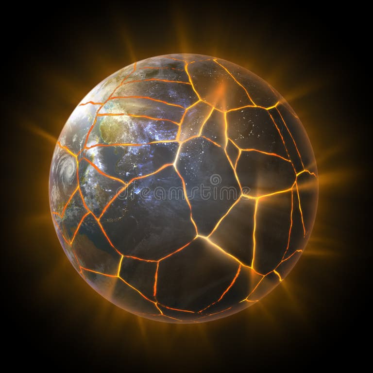 Exploding Earth globe stock illustration. Illustration of explode ...