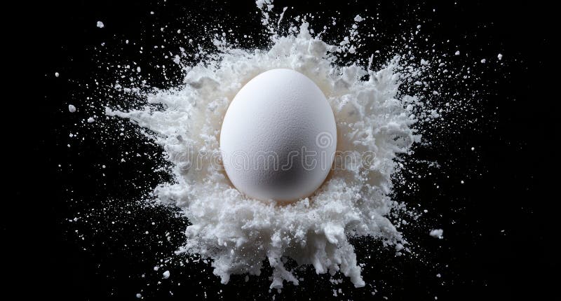 Exploding Egg in White Powder Stock Illustration - Illustration of ...