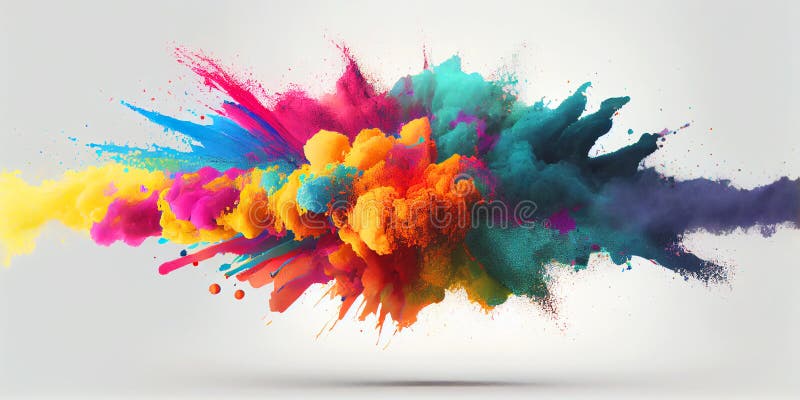 Exploding Powder Paint Colorful Stock Illustration - Illustration of ...