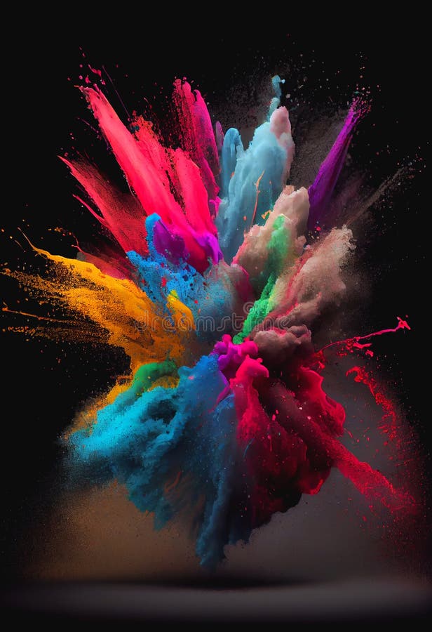 Exploding Powder Paint Colorful Stock Illustration - Illustration of ...