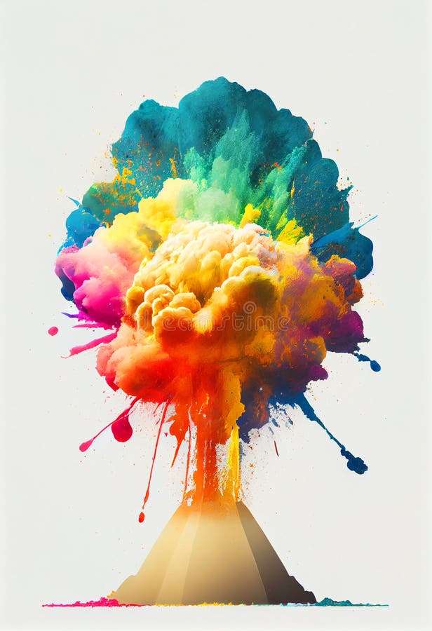 Exploding Explosion of Colourful Dust Paint Powder Stock Illustration ...