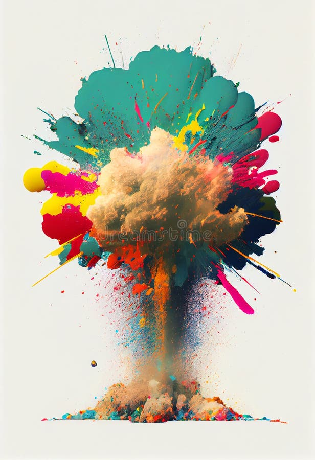 Exploding Explosion of Colourful Dust Paint Powder Stock Illustration ...