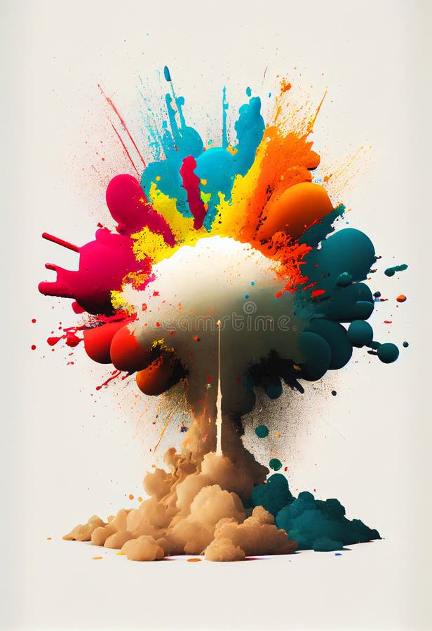 Exploding Explosion of Colourful Dust Paint Powder Stock Illustration ...