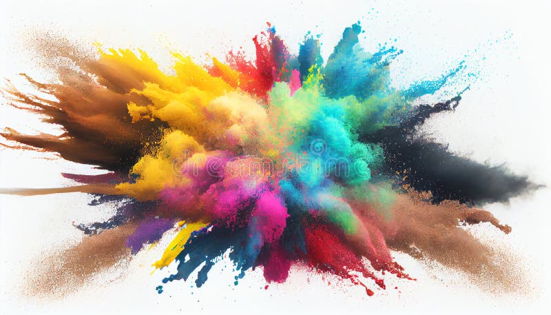 Exploding Explosion of Colourful Dust Paint Powder Colorful Stock ...