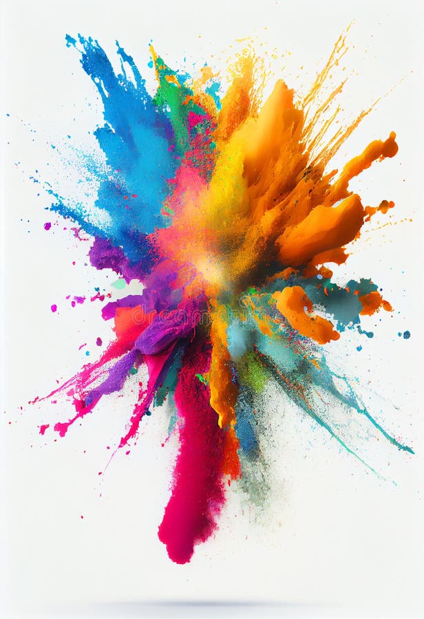 Exploding Explosion of Colourful Dust Paint Powder Colorful Stock ...