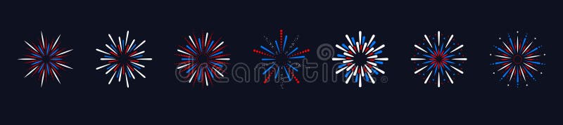 Exploding Festival Fireworks Set. Design Elements for Holiday Banner ...