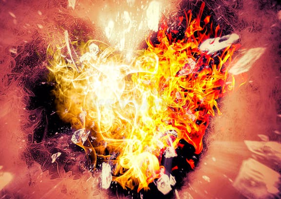 Exploding Fire Flame Abstract Background Stock Illustration ...