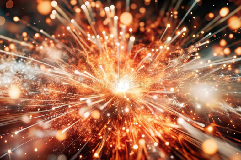 Exploding Firework Burst, Radiant Energy, Cosmic, Night Sky Stock ...