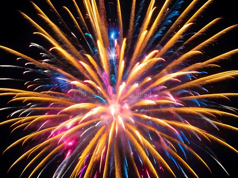 Exploding Firework Display at Night for Celebration . Generative AI ...