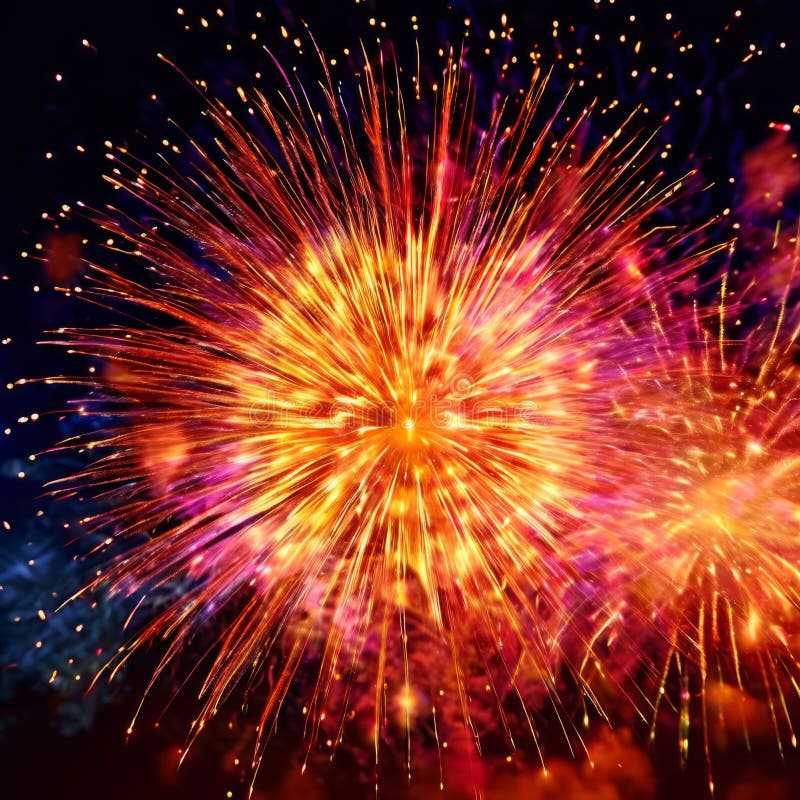 Exploding Fireworks stock photo. Image of illuminated - 163217066