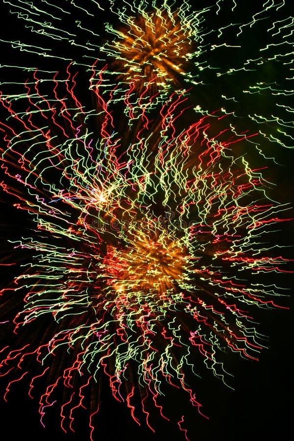 Exploding Fireworks, Digitally Enhanced. Stock Image - Image of ...
