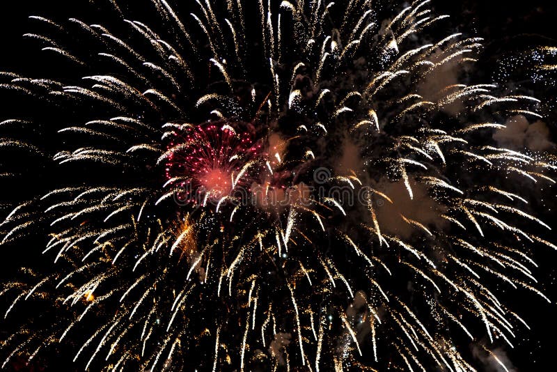 Exploding Fireworks stock image. Image of bright, night - 163216987