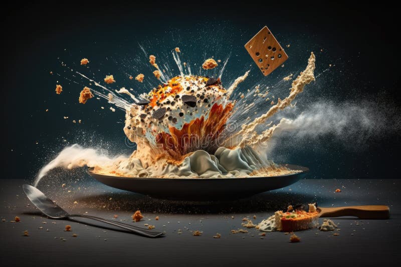Exploding Food Illustration Stock Illustration - Illustration of meal ...