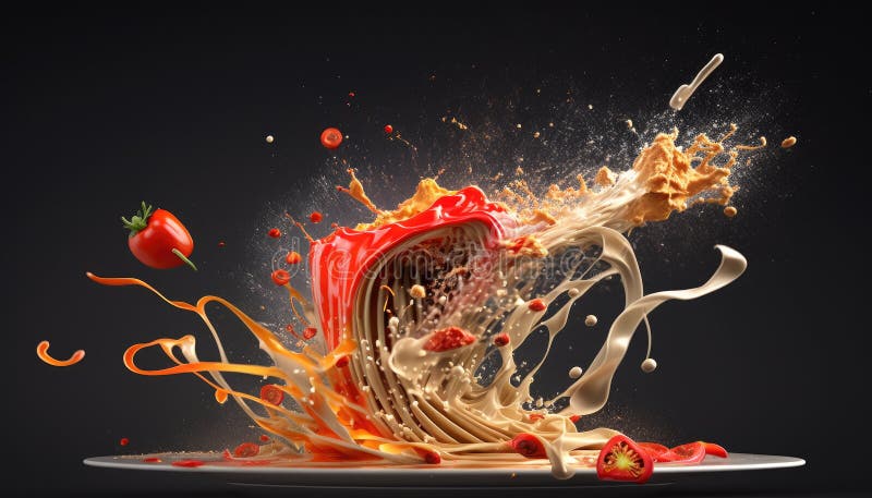 Exploding Food Illustration Stock Illustration - Illustration of ...