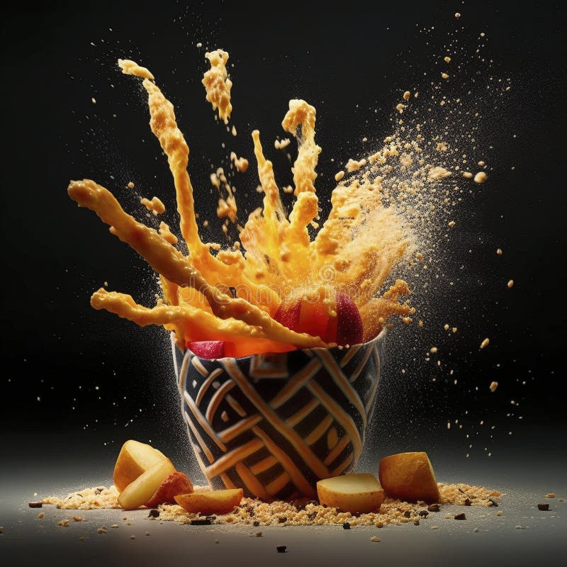 Exploding French Fries, Created with Generative AI Stock Illustration ... Exploding French Fries, Created with Generative AI Stock Illustration ...