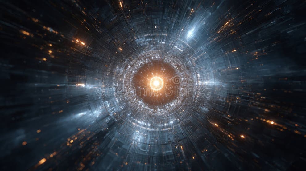 Exploding Futuristic Core with Fiery Energy Burst Stock Photo - Image ...