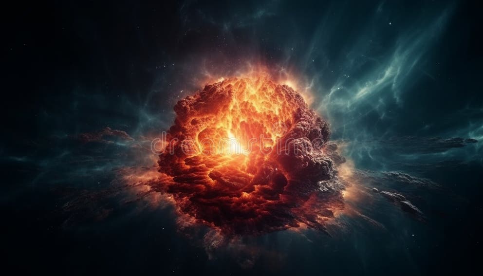 Exploding Galaxy Creates Fiery Natural Phenomenon in Futuristic ...