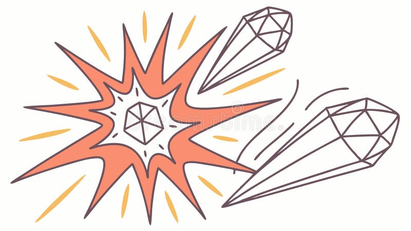 Exploding Gemstones with Bursting Energy, Impact and Power, Vector ...