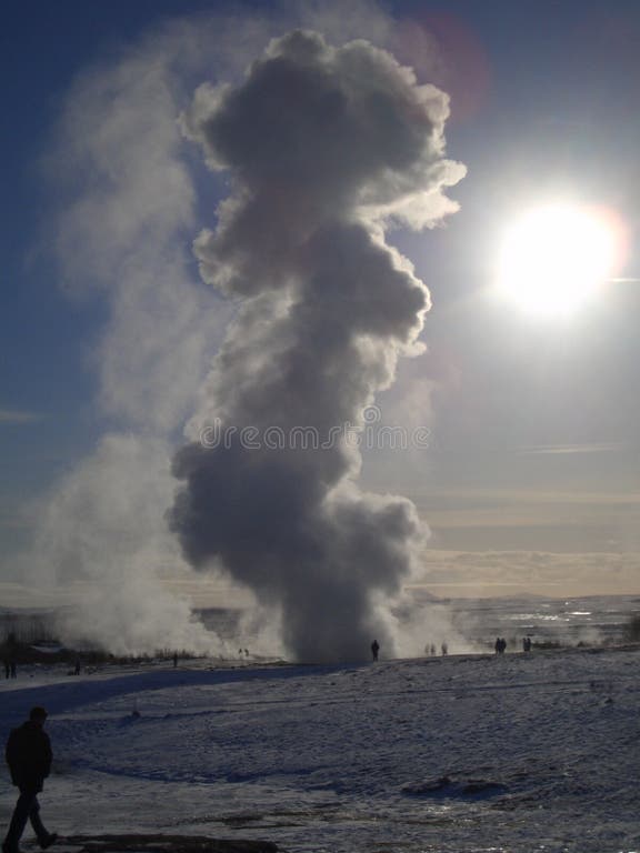 Exploding Geyser, Iceland, Cloud Stock Image - Image of presenting ...
