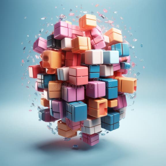 Exploding Gift Boxes with 3D Render, and Pastel Colors Stock ...