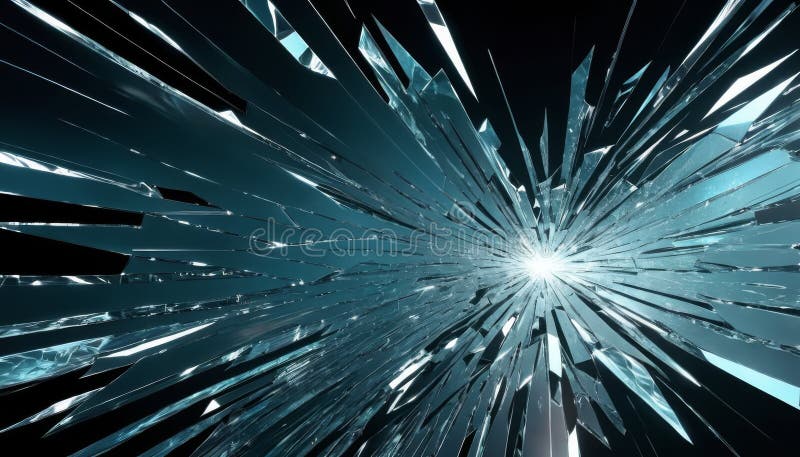 Exploding Glass Shards in Blue Stock Photo - Image of dispersion ...