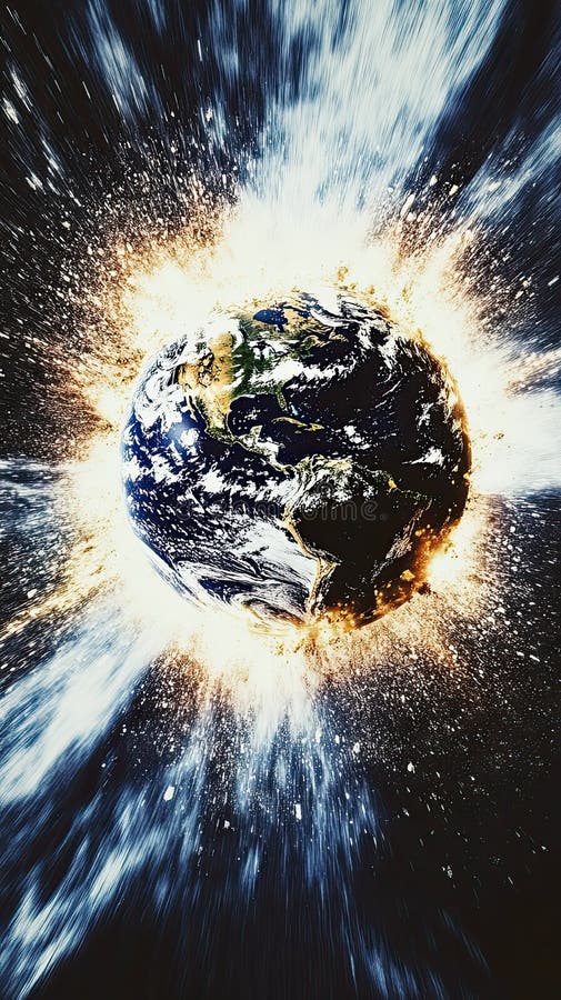 Exploding Globe Earth Ignites Imagination with Vibrant Colors and ...