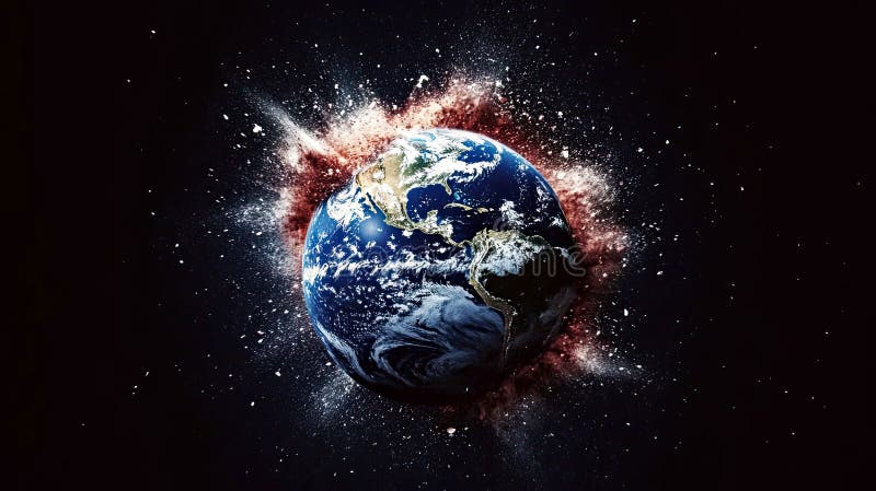 Exploding Globe Earth Reveals Cosmic Chaos and a Dramatic Display of ...