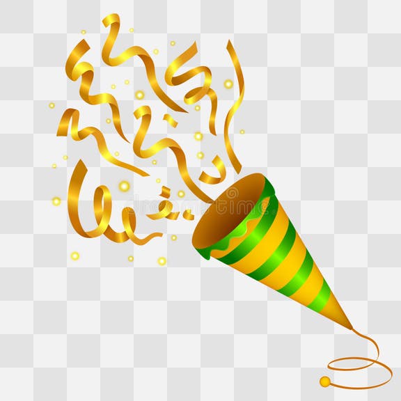 Party Popper Gold Confetti Stock Illustrations – 1,184 Party Popper ...