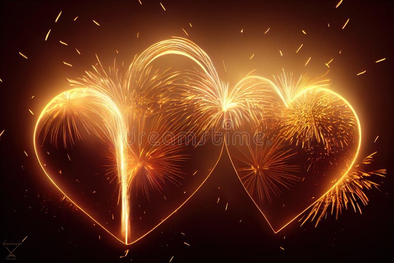 Exploding Golden Heart. AI Generated Stock Illustration - Illustration ...