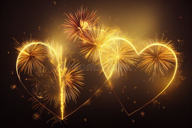 Exploding Golden Heart. AI Generated Stock Illustration - Illustration ...