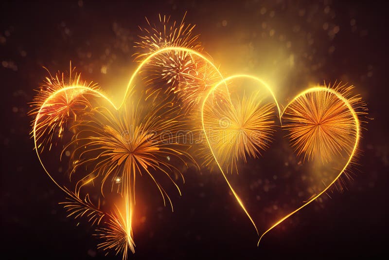 Exploding Golden Heart. AI Generated Stock Illustration - Illustration ...