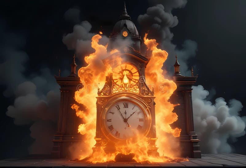 Exploding Golden Hour or Deadline Time Stock Illustration ...