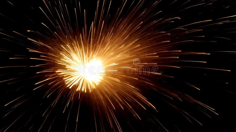 Exploding Golden Light Burst with Streaks on Black Background, Radial ...