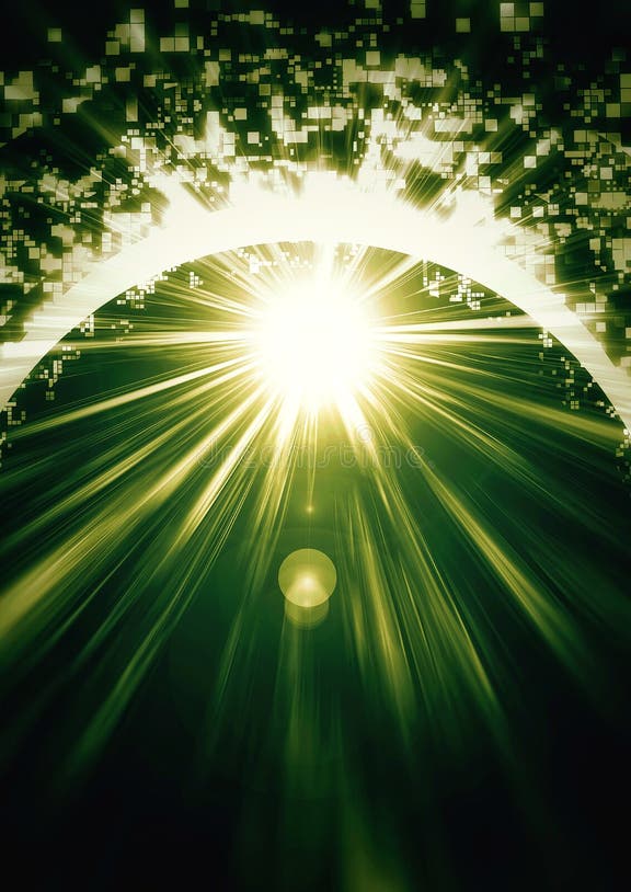 Exploding Golden Rays Abstract Background Stock Illustration ...