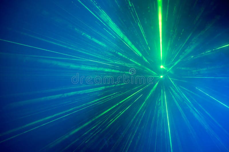 Exploding Green Laser Beams Against Deep Blue Light Stock Image - Image ...